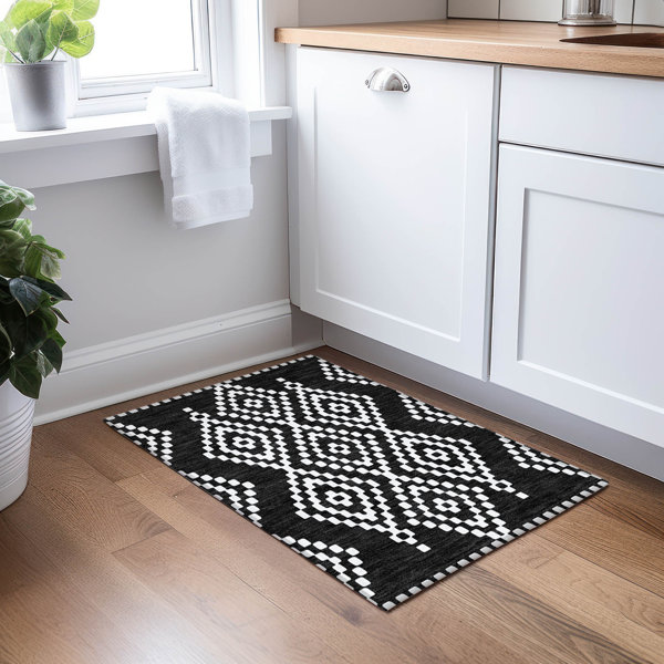 Langley Street Tapis intérieur / extérieur rectangulaire 1 pi 8 po x 2 pi 6 po avec envers ...